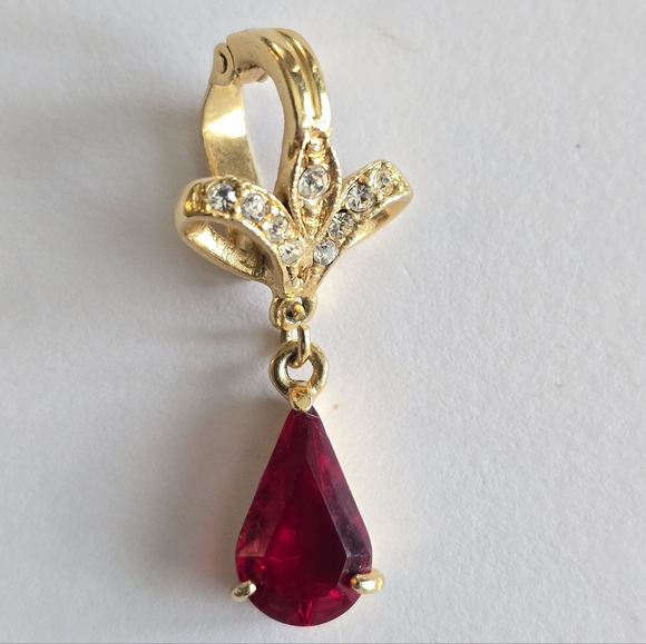 Vintage | Jewelry | Vintage Roman Red Gem Enhancer Pendant Gold Tone ...